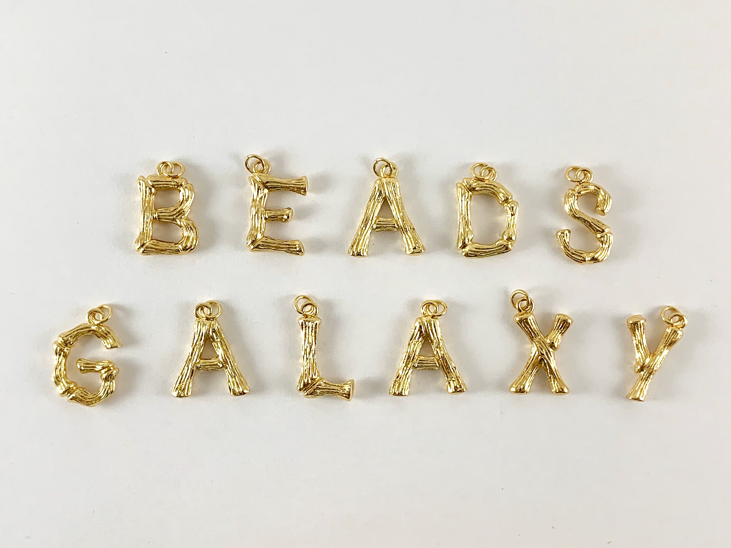 Real 18K Gold Plated Initial Letter Charm Over Brass all 26 | Etsy