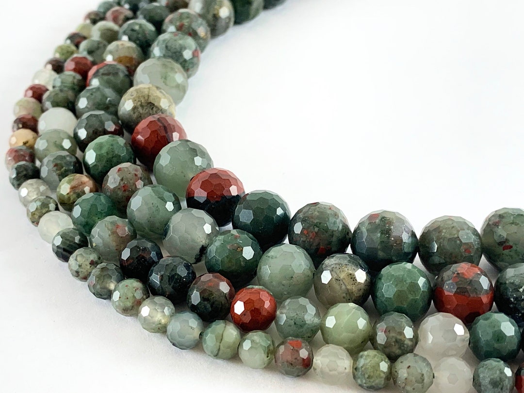 Hand Cut African Bloodstone Round Faceted Natural Gemstone Beads - Etsy