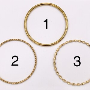 8 " Stainless Steel Round Plain and Twisted Roped Close Bangles in 18K ...