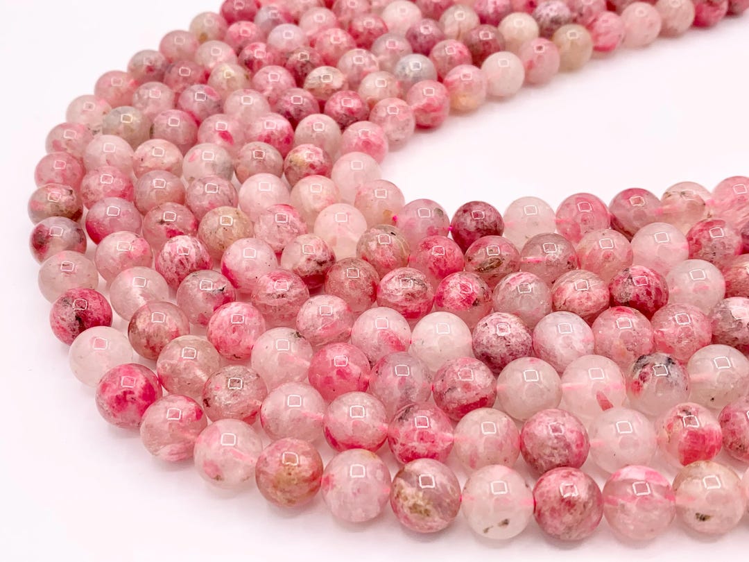 Beautiful Sakura Mist Rhodonite Quartz Round Smooth Shiny Natural Soft ...