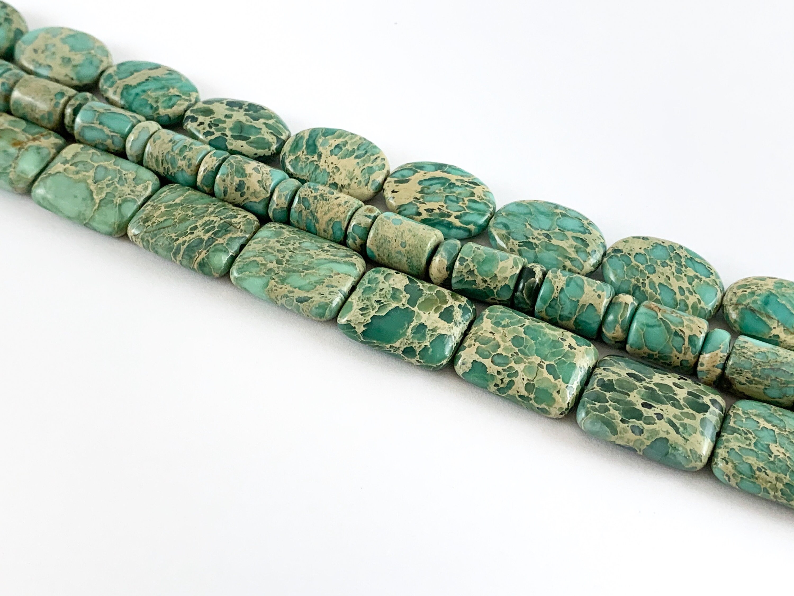 Dyed Light Green Variscite/sea Sediment/impression Jasper Beads ...