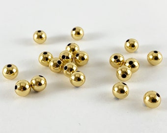 3mm 24k Shiny Gold Tiny Ball Beads Ball Spacer Beads Gold - Etsy