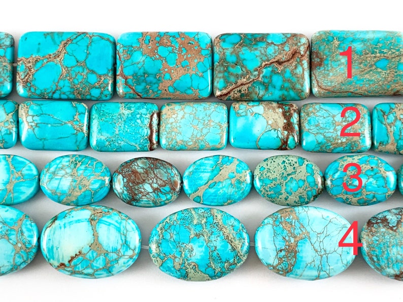 Dyed Turquoise/light Blue Variscite/sea Sediment/impression Jasper Flat ...