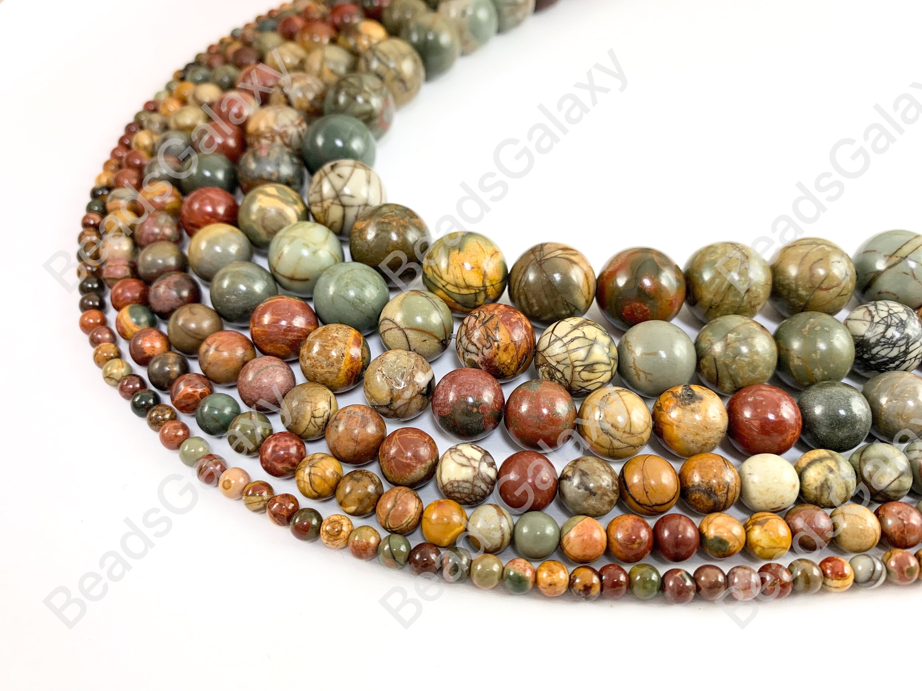 Picasso Jasper/red Creek Jasper Round Smooth Shiny Natural Gemstone ...