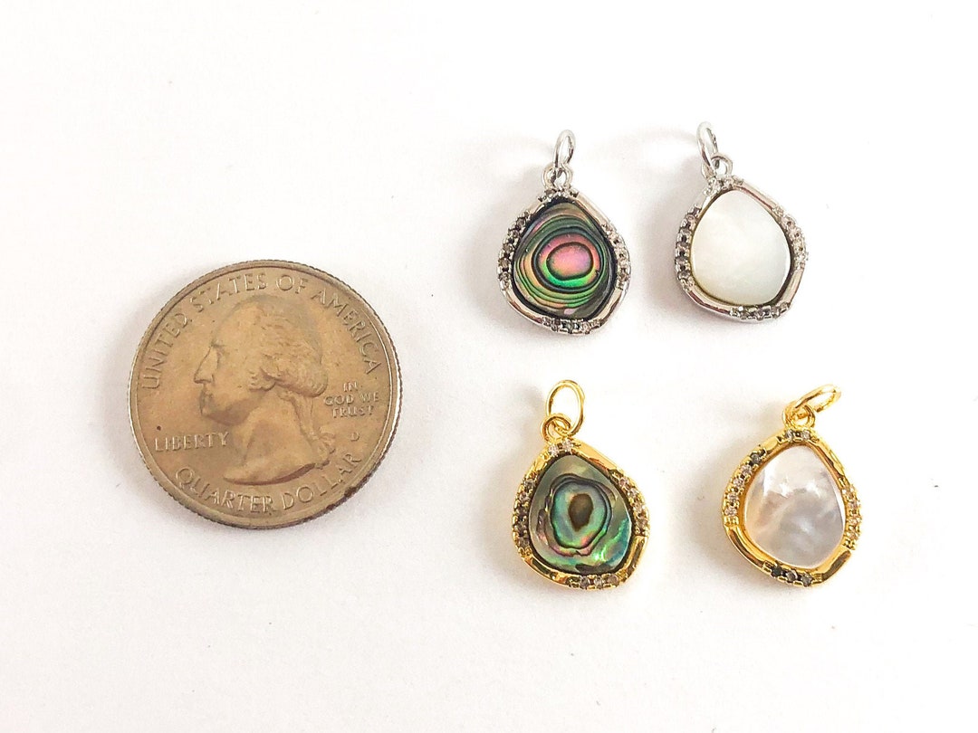 Round Tear Drop Shaped Shell Pendant With Gold Plating - Etsy