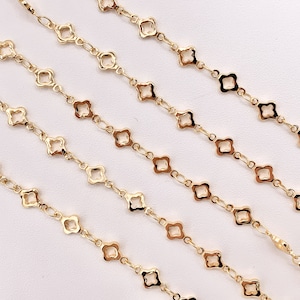 Minimalist Dainty Clover 18K Gold Plated Chain by the Foot/yard for ...