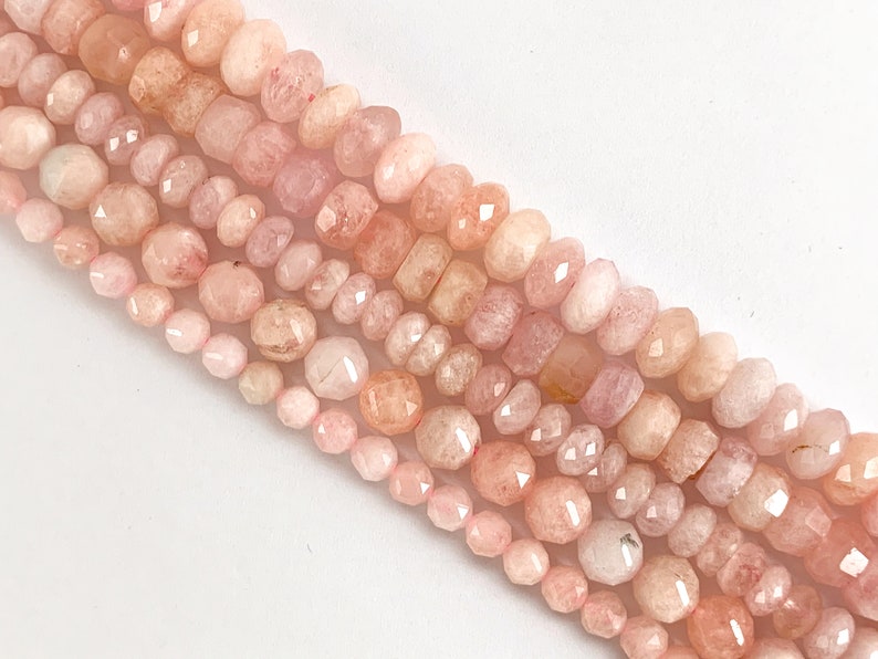 Handcut Morganite Round Rondelle/wheel Shape Faceted Shiny - Etsy