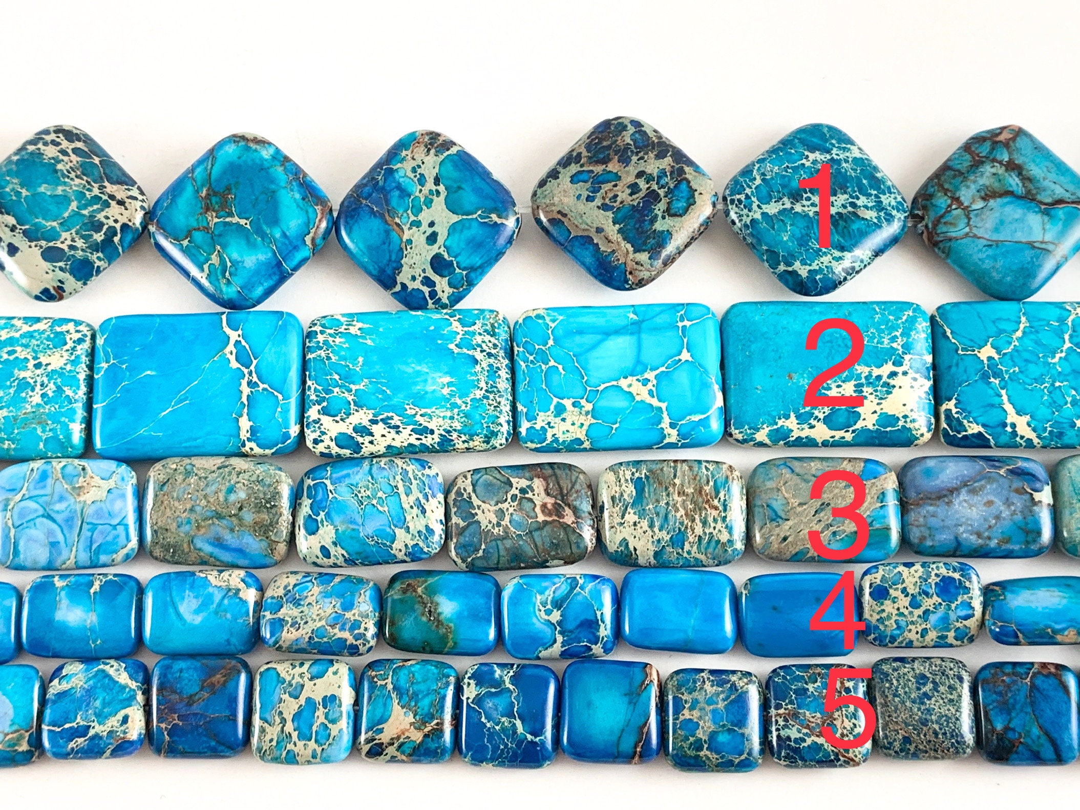 Dyed Turquoise Blue Variscite/sea Sediment/impression Jasper - Etsy