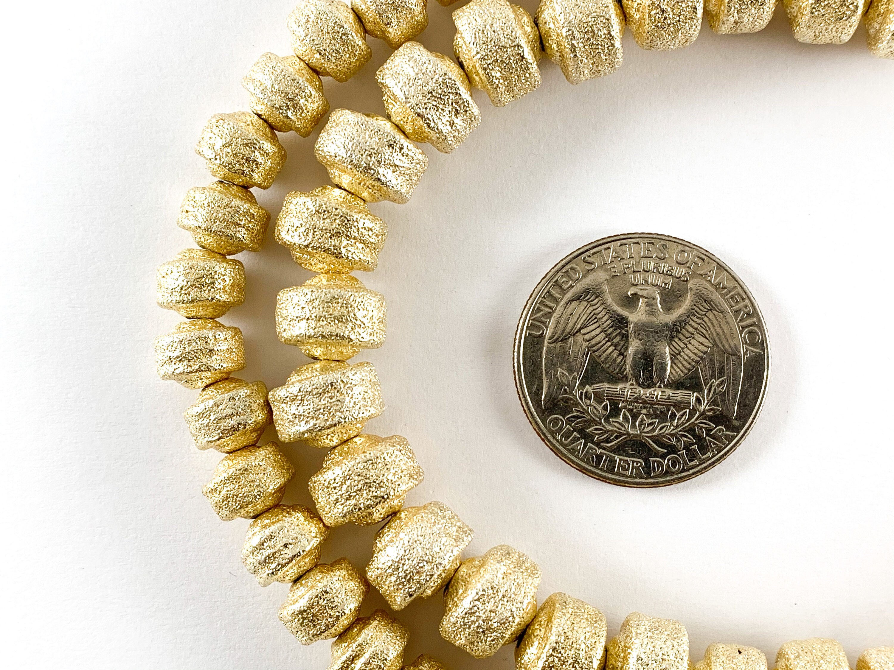 Sandblast Lighter Gold Plated Copper Rondelle Wheel Shape | Etsy