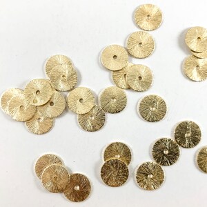 Brushed Gold Plated Copper Flat Disc Beads - Etsy