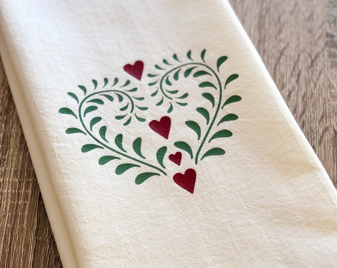 Scandinavian Heart Kitchen Towel, Tea Towel, Kitchen Decor, Flour Sack ...