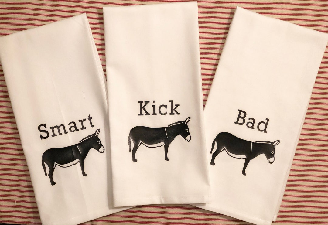 Donkey Series-pick 3, Donkies, Funny Kitchen Towel , Funny Tea Towel ...