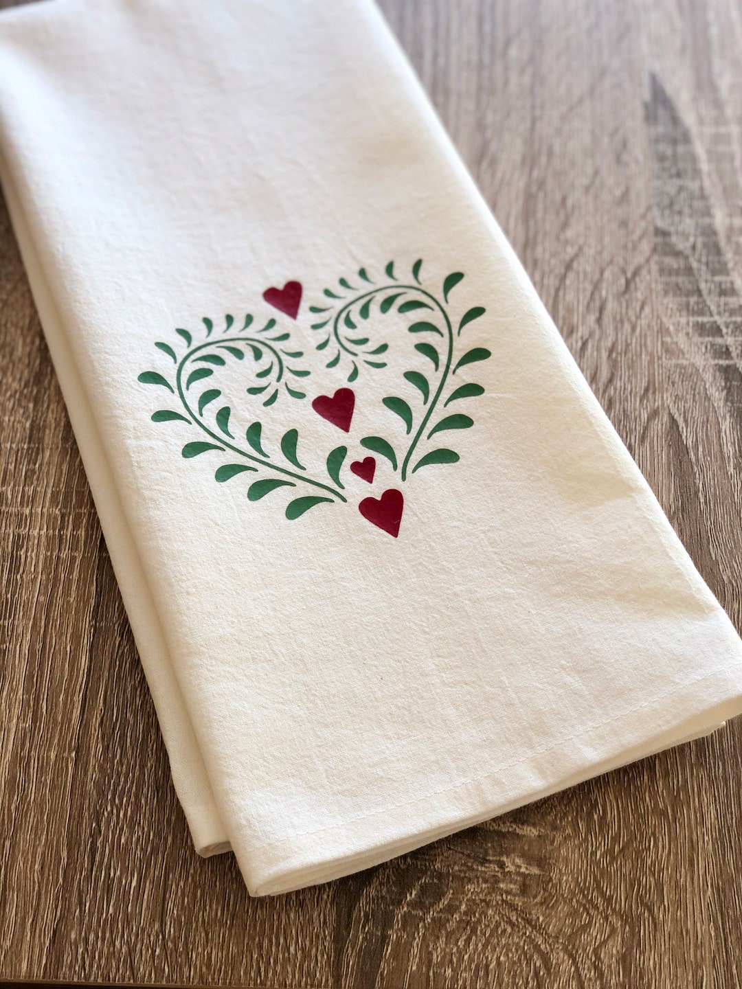 Scandinavian Heart Kitchen Towel, Tea Towel, Kitchen Decor, Flour Sack ...
