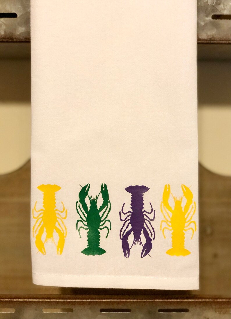 Mardi Gras Crawfish Border /mardi Gras Decor / Flour Sack - Etsy