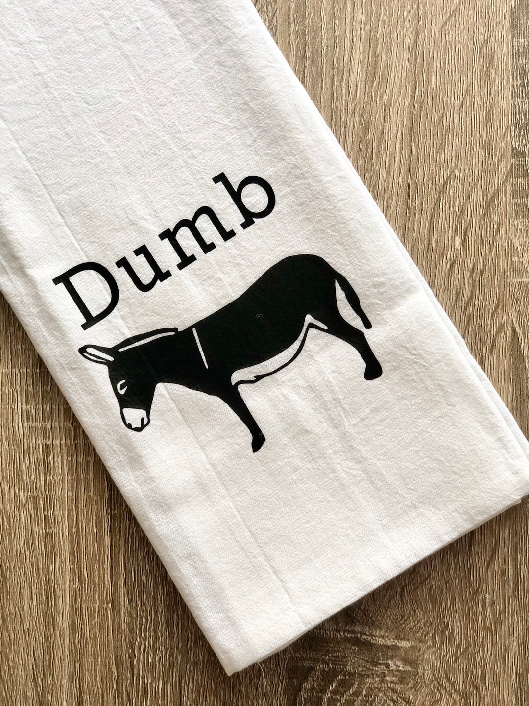 Dumb Ass, Funny Kitchen Towel, Tea Towel, Funny Kitchen Decor, Flour ...