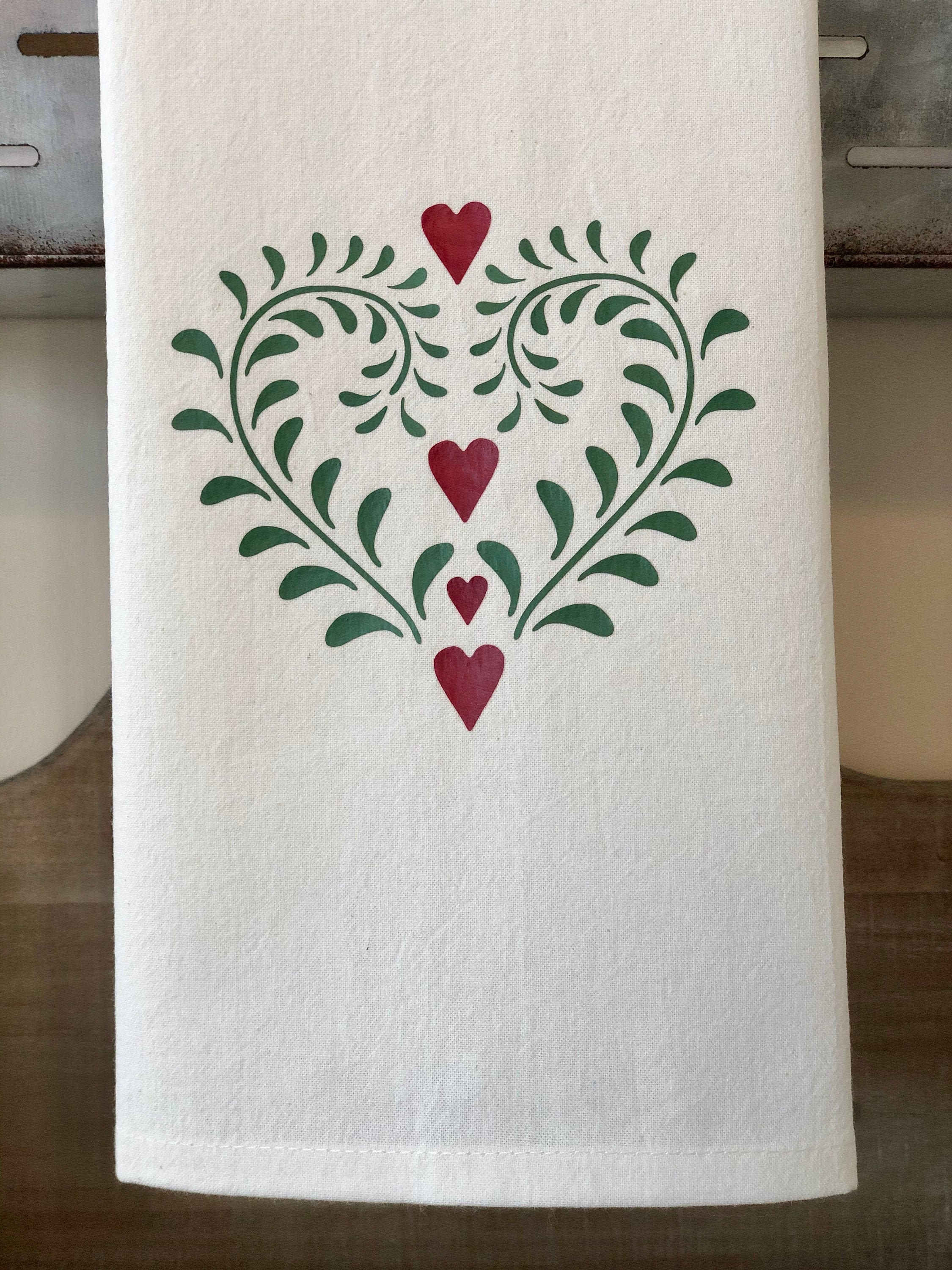 Scandinavian Heart Kitchen Towel, Tea Towel, Kitchen Decor, Flour Sack ...