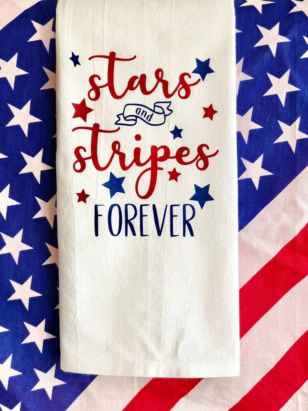 Stars and Stripes Forever, Patriotic Kitchen Towel, Americana, Kitchen ...