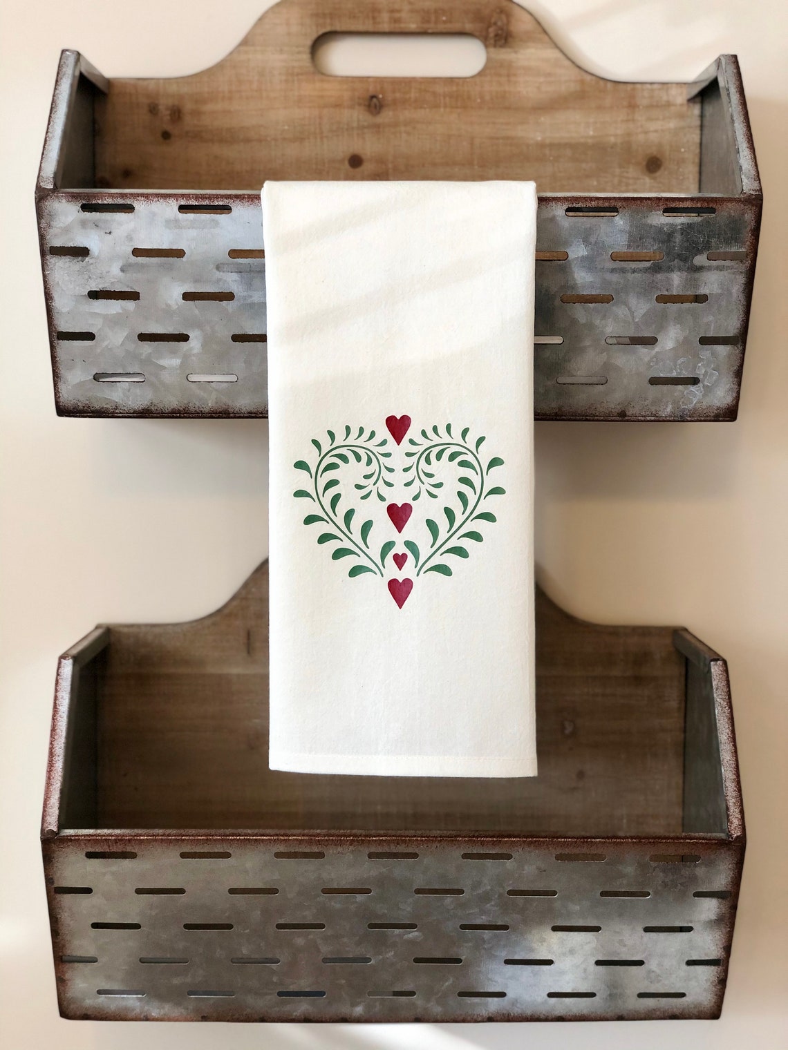 Scandinavian Heart Kitchen Towel, Tea Towel, Kitchen Decor, Flour Sack ...