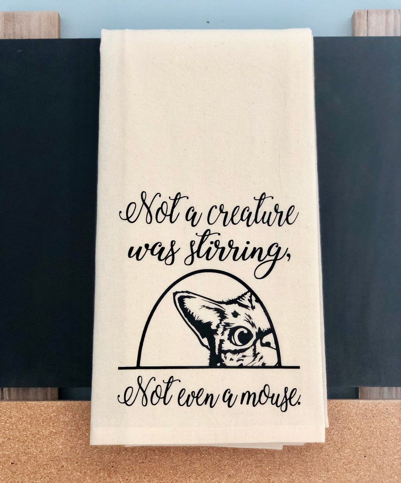 Not a Creature Was Stirring / Cat Towel / Christmas Decor / - Etsy