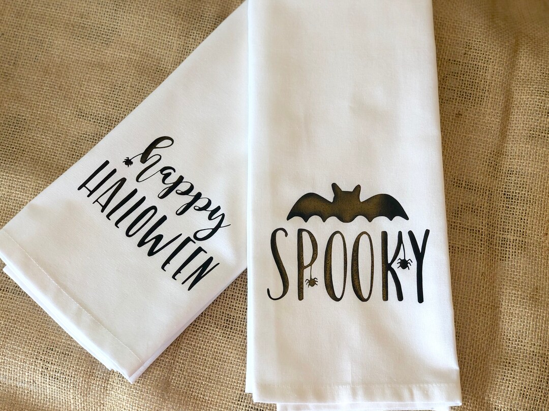 Happy Halloween, Spooky, Halloween Kitchen Towels, Tea Towel, Halloween ...