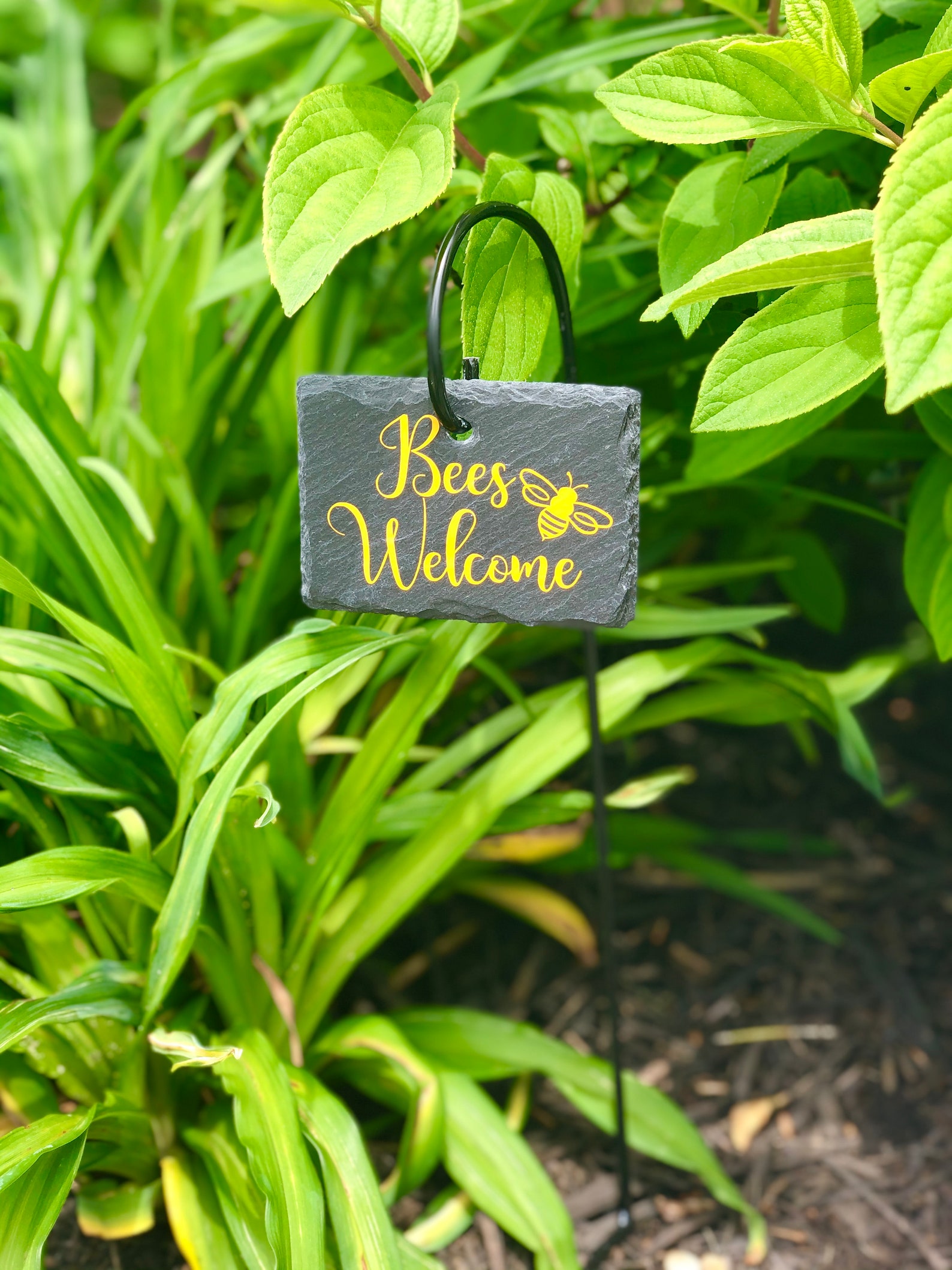 Bees Welcome / Garden Marker / Garden Sign / Weatherproof - Etsy