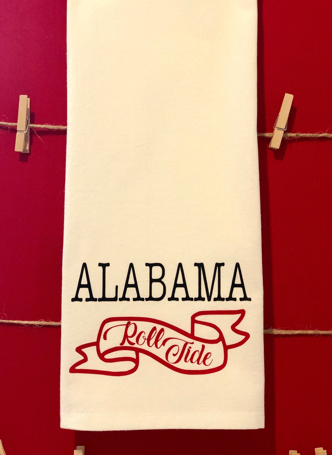 Alabama Roll Tide Banner Kitchen Towel / Flour Sack Towel / Tea Towel ...