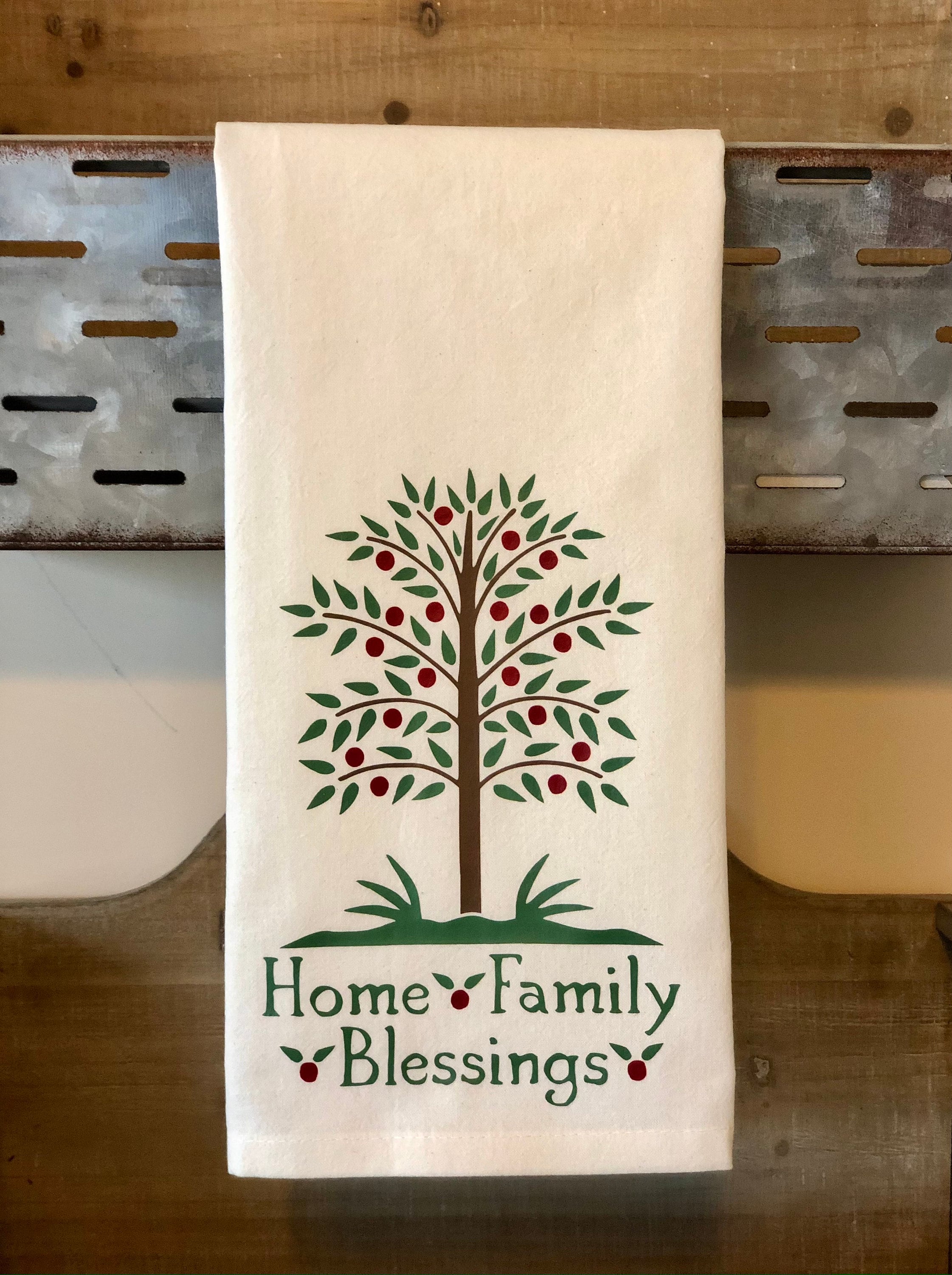 Home Family Blessings, Kitchen Towel, Tea Towel, Kitchen Decor, Flour ...