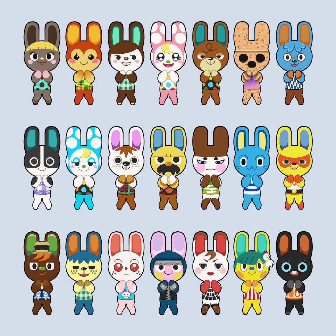 Carmen Animal Crossing Rabbit Stickers New Horizons New | Etsy