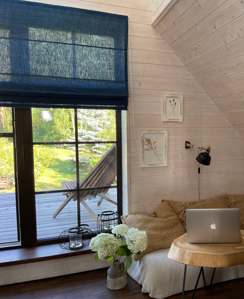 Linen Roman Shades. Delivery UPS Express. Windows Linen. Tab - Etsy