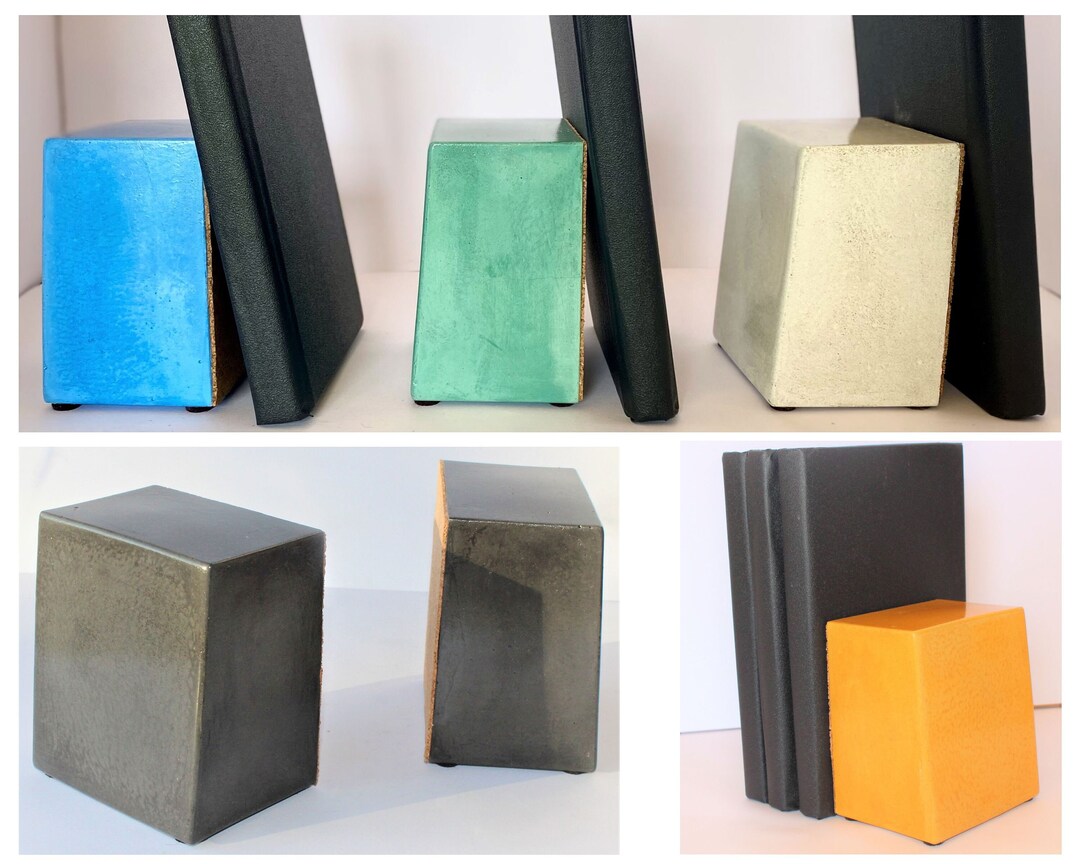 Modern Bookends, Book Ends for Heavy Books, Stone Bookend, Kitchen Book ...