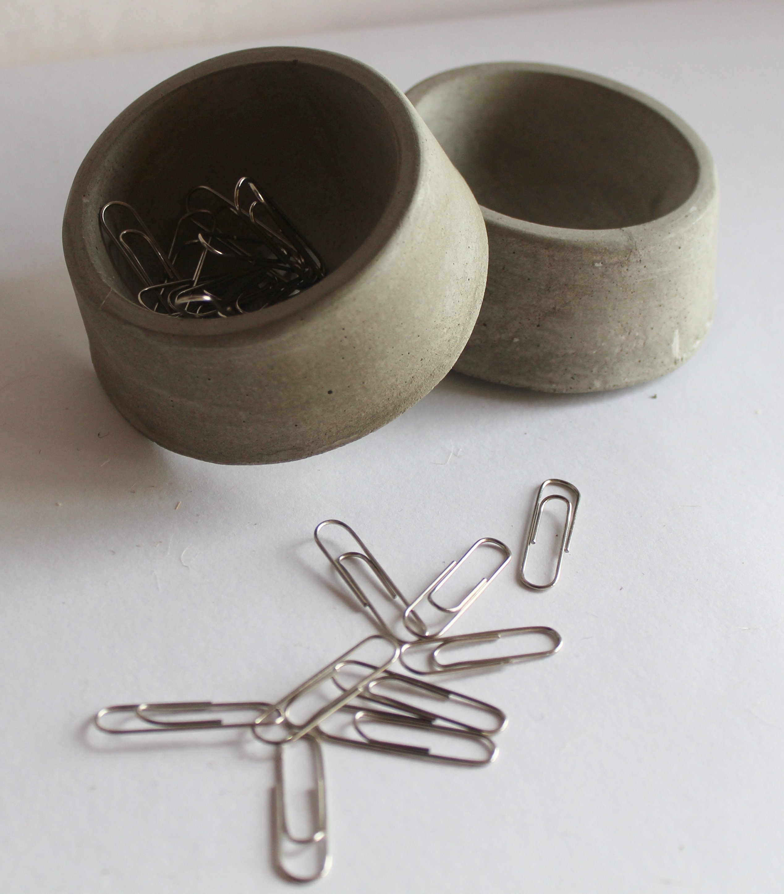 Grey Concrete Magnetic Paper Clip Holder / Cement Paper Clip - Etsy