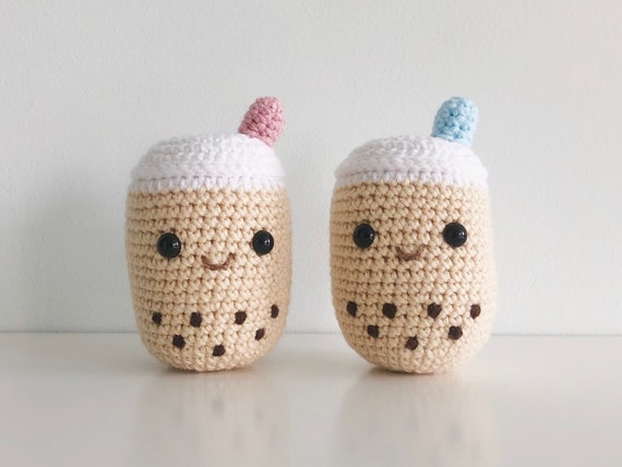 Boba Bubble Tea Milk Tea Cute Crochet Plush Amigurumi - Etsy