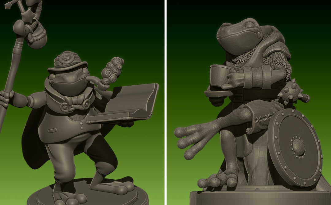 Cute Frog Grung Wizard and Cleric Pre-primed Dungeons and - Etsy