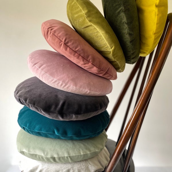 Round Velvet Cushion - Etsy