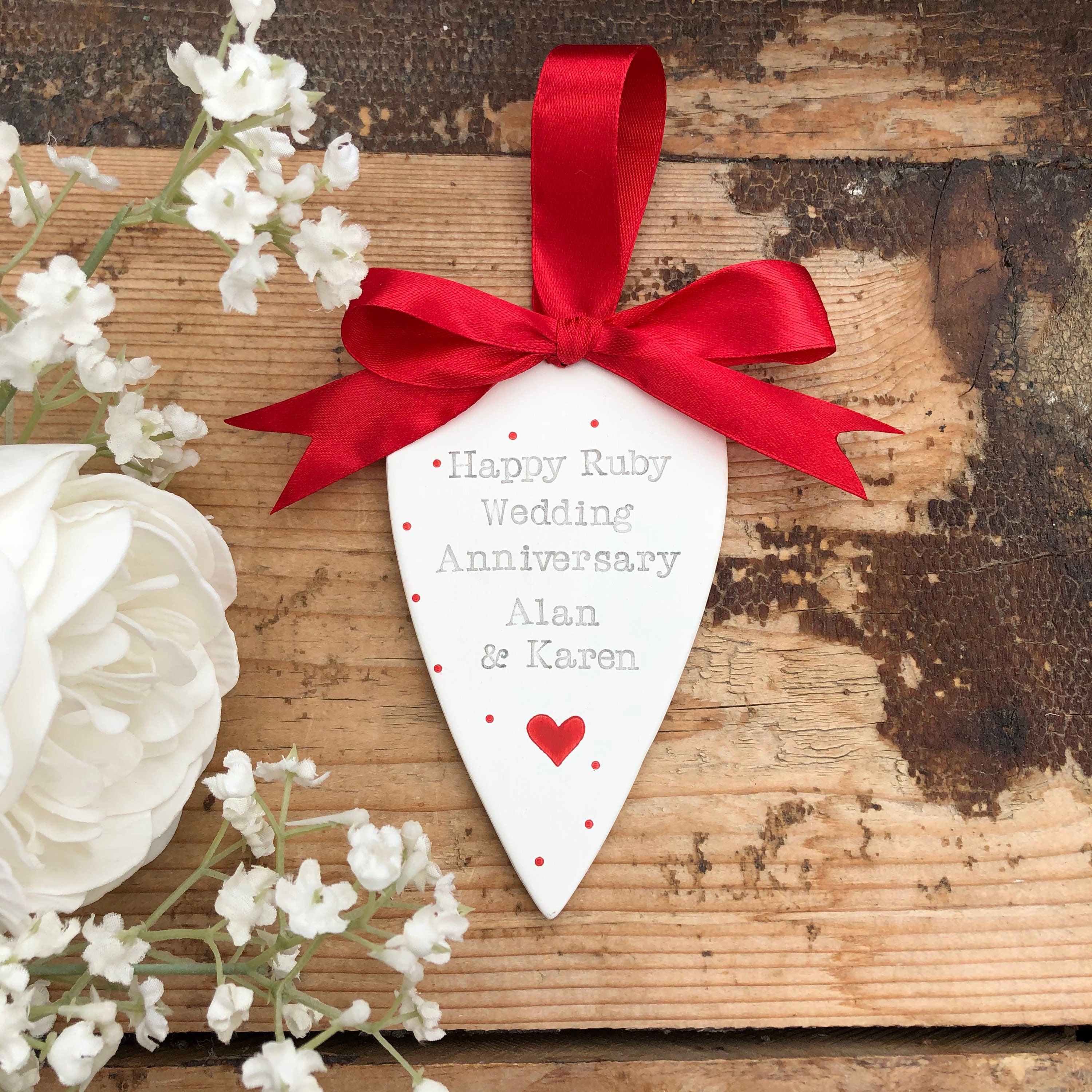 Personalised 40th Wedding Anniversary Present Ruby Wedding - Etsy UK