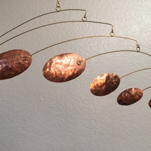 Beaten Copper Hanging Mobile Kinetic Art for Home Decoration and ...