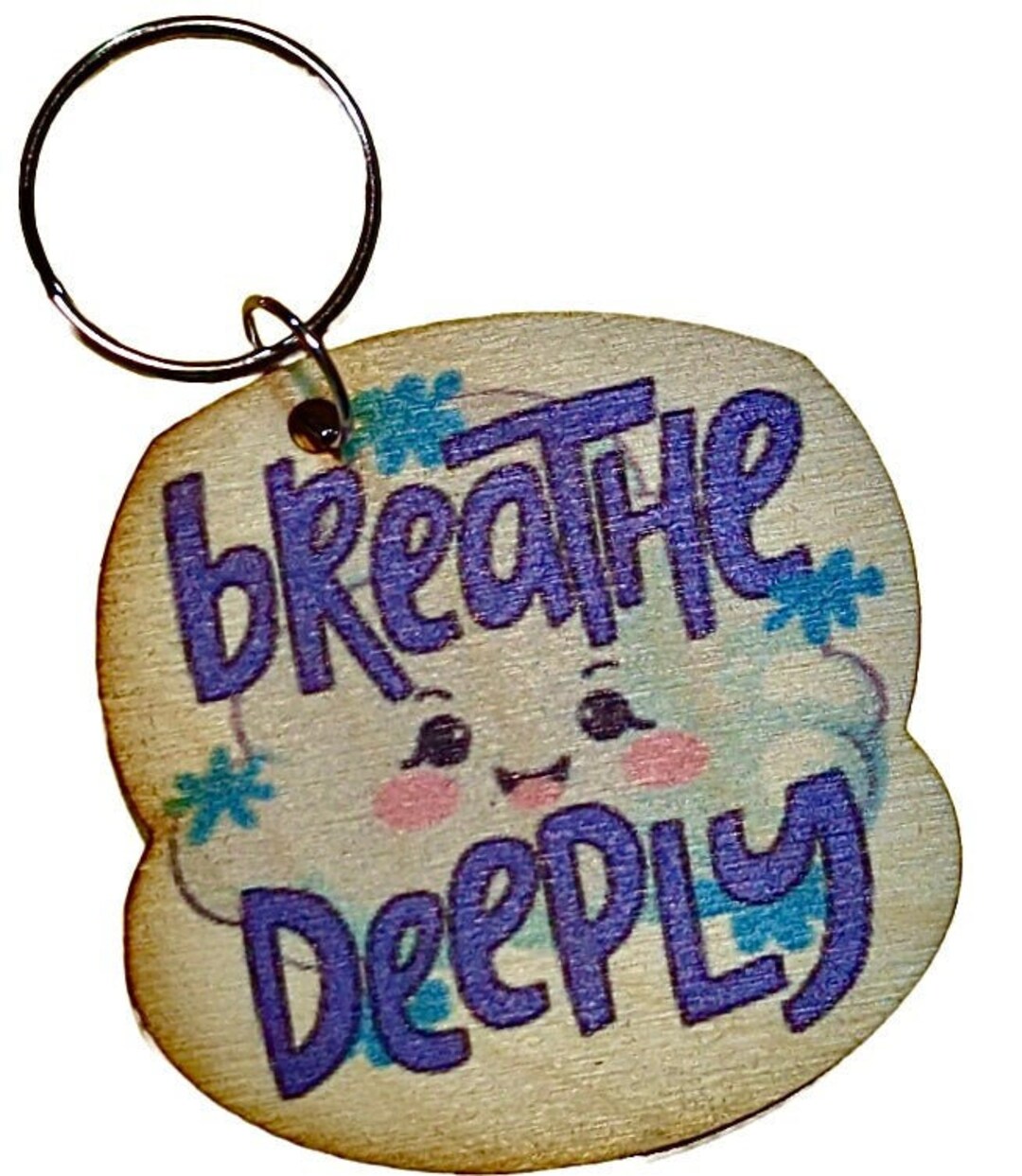 Cute Fun Reminder Gift Keychain Cloud Shape Fun Birchwood Inspirational ...