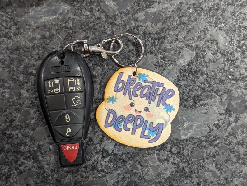 Cute Fun Reminder Gift Keychain Cloud Shape Fun Birchwood Inspirational ...