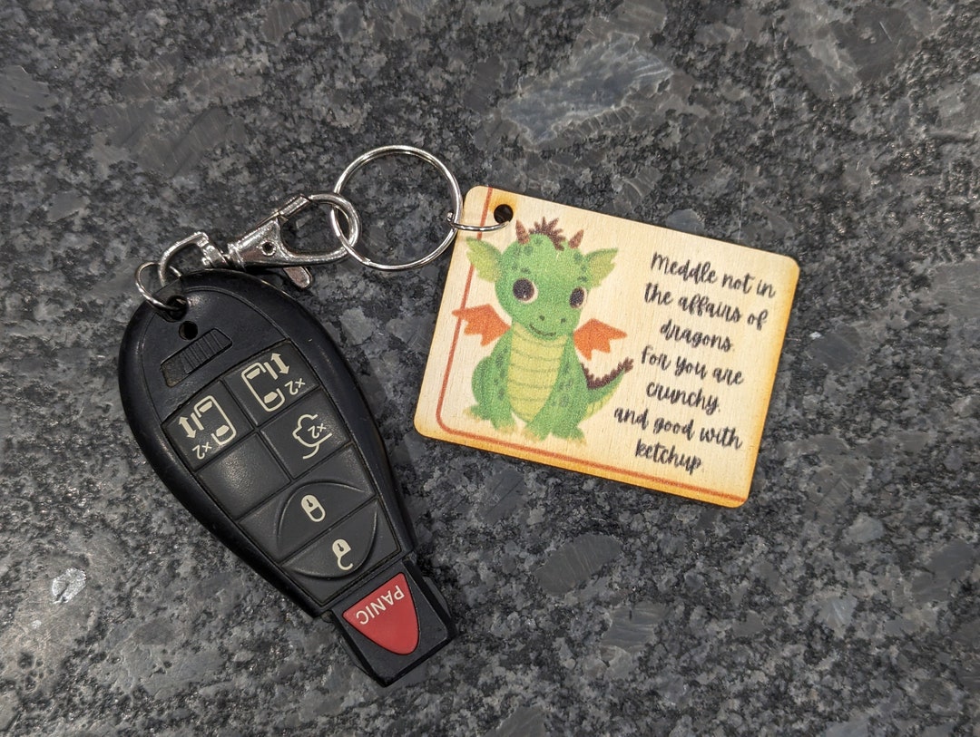 Quirky Unique Gift Keychain Birchwood Magnet Dragon Cute Colorful ...