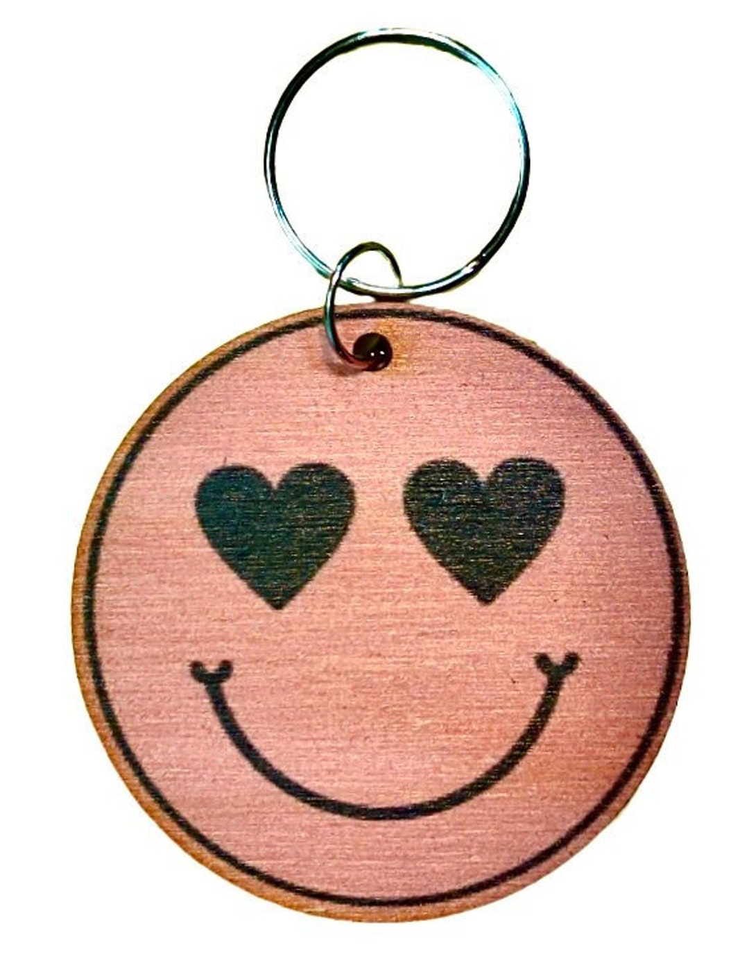 Super Cute Round Gift Keychain Colorful Birchwood Fun Friend Magnet Key ...