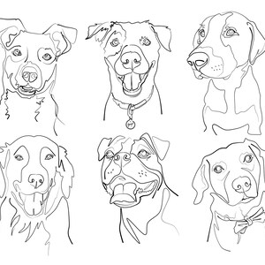 Custom Line Drawing Pet Dog Portrait INK Tattoo Commission | Etsy