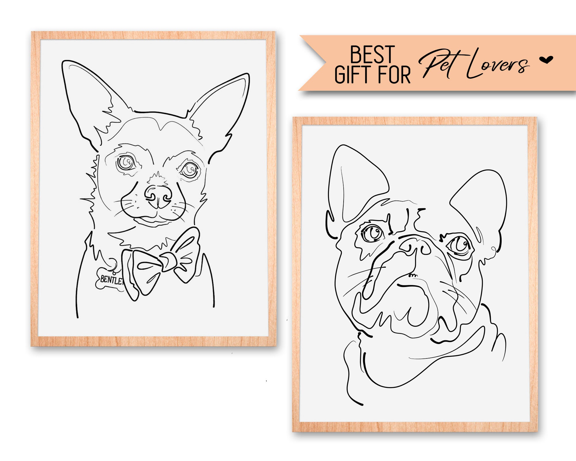 Custom Line Drawing Pet Dog Portrait INK Tattoo Commission | Etsy