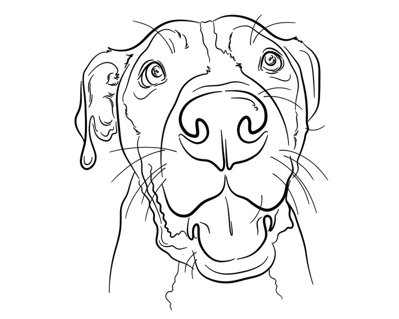 GREAT DANE Outline Dog Line Art From Photo Dog Sketch - Etsy