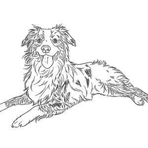 Dog Outline Custom Line Drawing Pet Portrait Full Body - Etsy