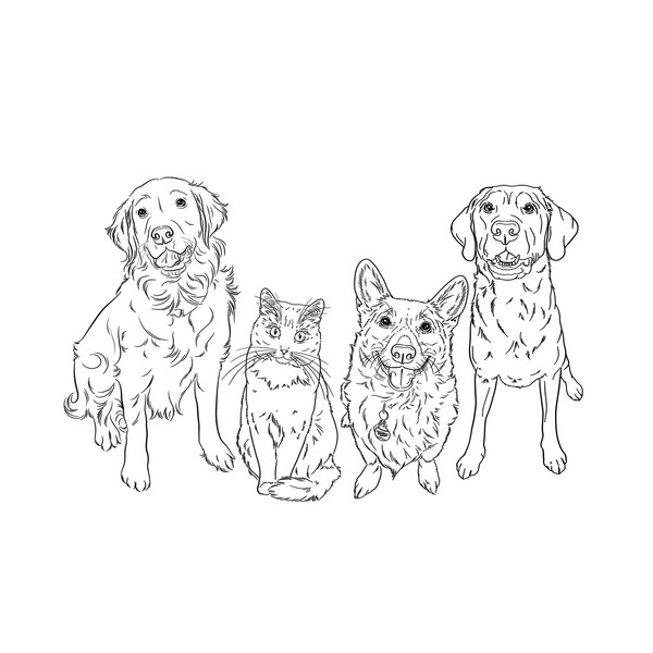 Personalized Drawing Dogs - Etsy