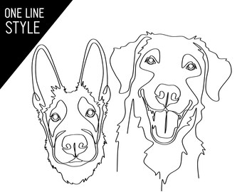 One Line Drawing Dog - Etsy