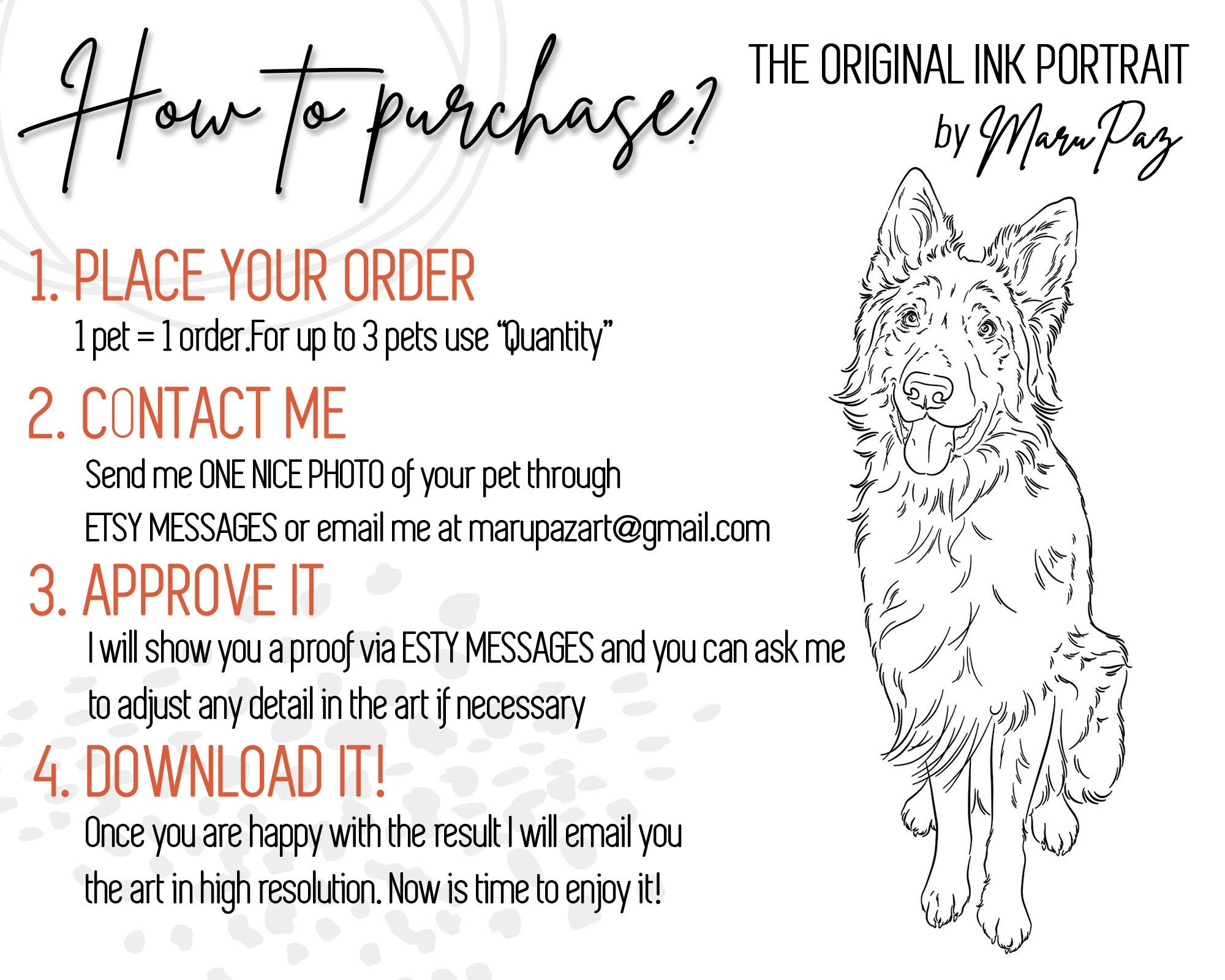 Dog Outline Custom Line Drawing Pet Portrait Full Body - Etsy
