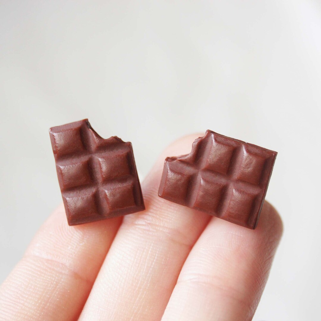Milk Chocolate Bar Ear Studs - Etsy