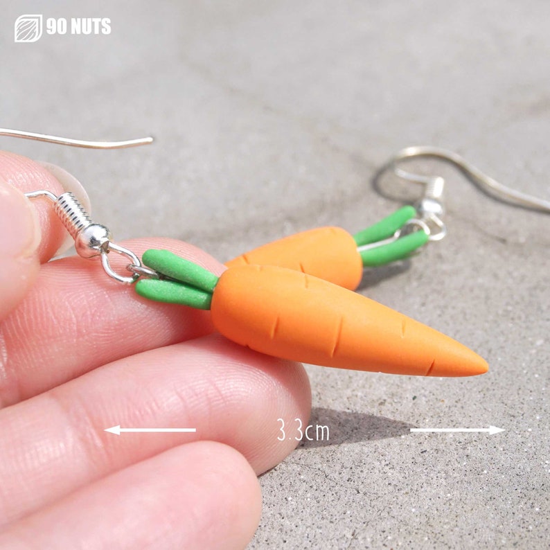 Carrot Earrings Polymer Clay Handmade Vegetable Ear Studs - Etsy