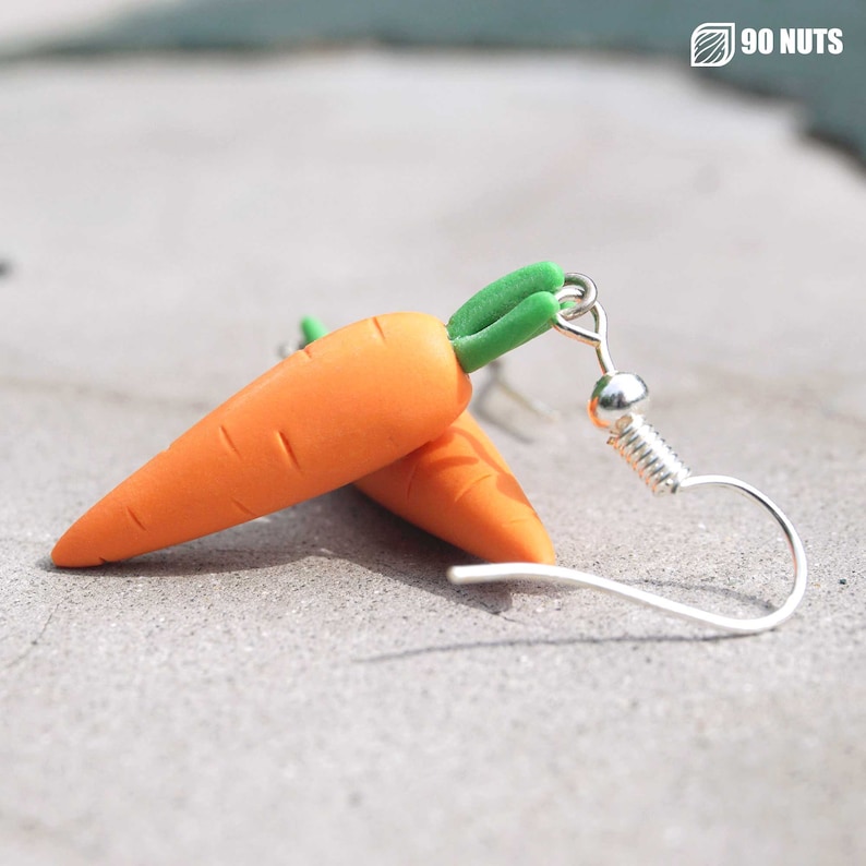 Carrot Earrings Polymer Clay Handmade Vegetable Ear Studs - Etsy